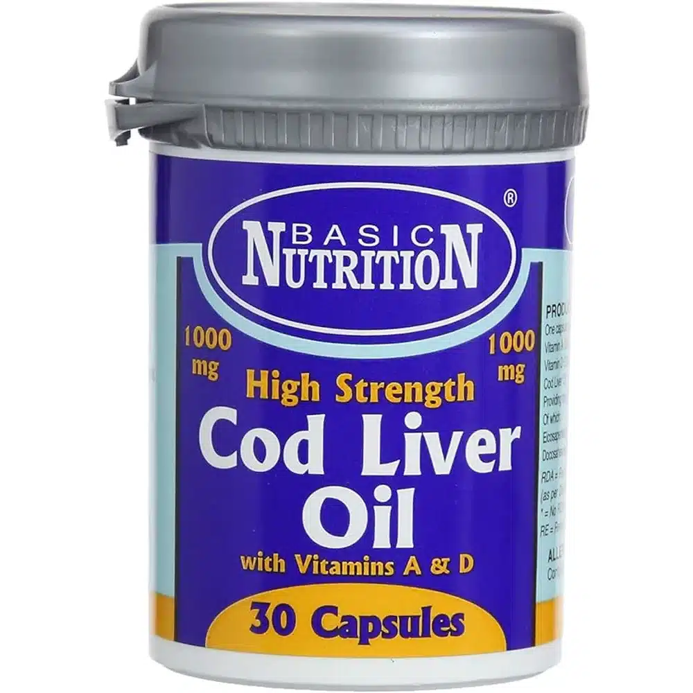 BASIC NUTRITION COD LIVER OIL 1000 MG CAP 30S - Al Thiqa Pharmacy